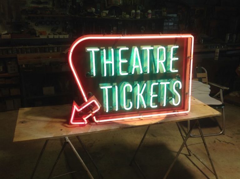 Antique Porcelain Animated Neon Theater Ticket Sign « Obnoxious Antiques
